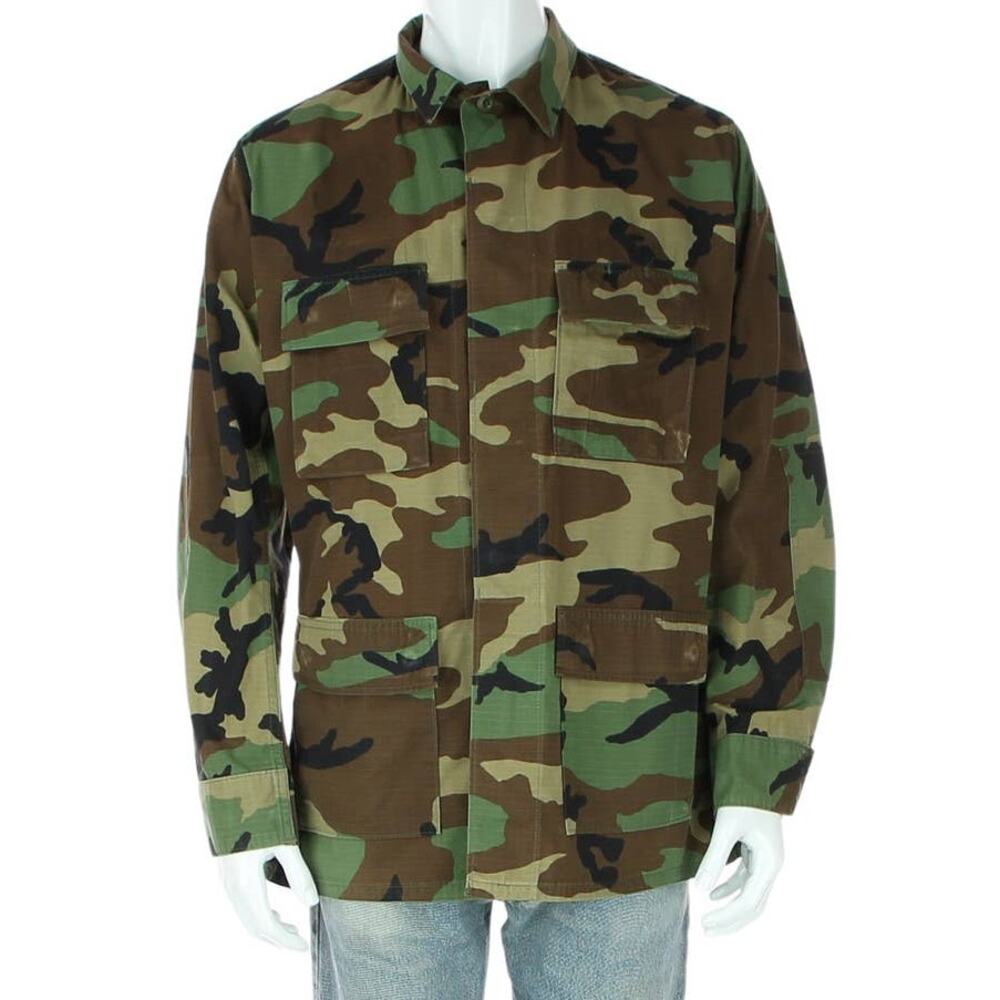 90s Vintage Camouflage Army Uniform Field Woodland Ca… - Gem
